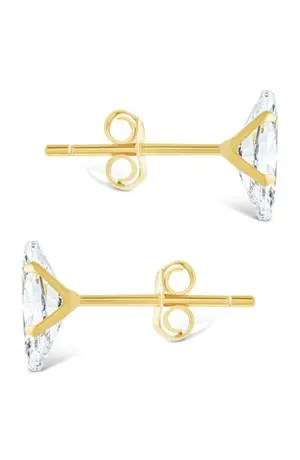 Sterling Forever Marquise-cut Cubic Zirconia Stud Earrings - Gold