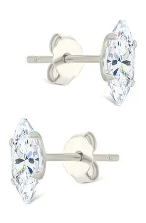 Sterling Forever Marquise-cut Cubic Zirconia Stud Earrings