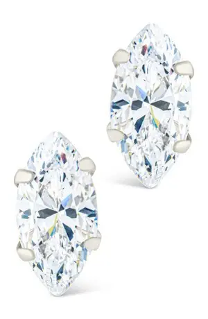 Sterling Forever Marquise-cut Cubic Zirconia Stud Earrings