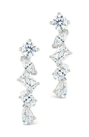 Sterling Forever Cubic Zirconia Drop Earrings - Silver