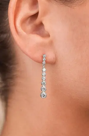 Sterling Forever Ianthe Brilliant Cubic Zirconia Drop Earrings - Silver