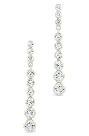 Sterling Forever Ianthe Brilliant Cubic Zirconia Drop Earrings - Silver
