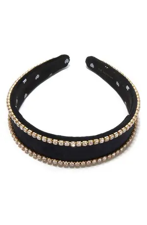 Lele Sadoughi Bessette Crystal Edge Velvet Headband