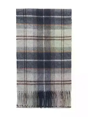 Barbour Plaid Fringed Scarf Grey