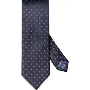 Eton Medallion Pattern Italian Silk Tie - Navy