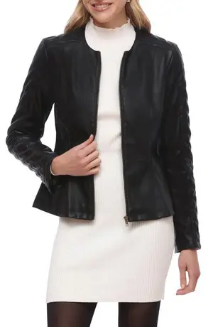 Bagatelle Faux Leather Zip-up Jacket