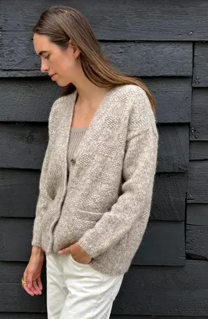 OYUN Handknit Basketweave Cardigan - Oat