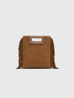 Maje Leather Suede M Bag - Camel