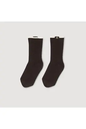 Sandro Two-tone Knee-high Socks - Brown