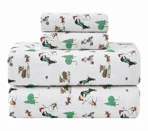 TRULY SOFT Holiday Dogs King Flannel Sheet Set