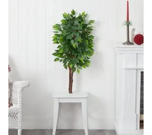 NEARLY NATURAL 3' Artificial Double Trunk Ficus Tree