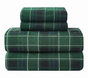 TRULY SOFT Tartan Plaid Queen Flannel Sheet Set