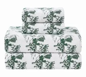 TRULY SOFT Festive Cottage Toile Full Flannel S Heet Set
