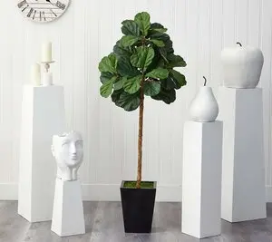 NEARLY NATURAL 4.5' Fiddle Leaf Artificial Tree No Pot
