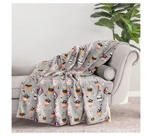 BERKSHIRE BLANKET As Is Berkshire Halloween Printed Plush 60x70 Throw - One-color