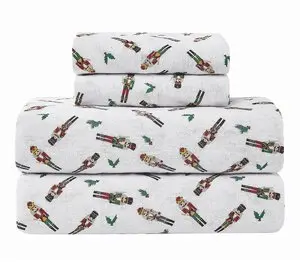 TRULY SOFT Nutcrackers Twin Flannel Sheet Set