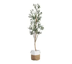 NEARLY NATURAL 7' Artificial Trunk Olive Tree