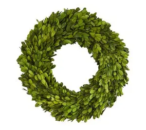 NEARLY NATURAL 14' Preserved Boxwood Wreath - One-color