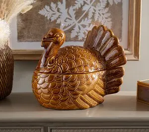 HOMEWORX BY SLATKIN + CO. As Is 50oz Ceramic Turkey Candle - One-color