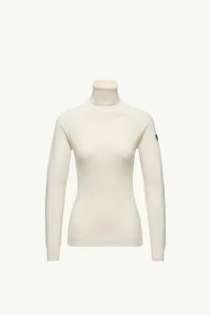 Moncler Wool Blend Turtleneck Sweater - White