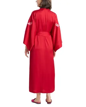 Natori Satin Essentials Kimono Sleeve Wrap Robe