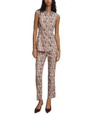 Veronica Beard Floral Kick Flare Pants