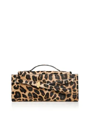 Veronica Beard Leopard Print Calf Hair Clutch