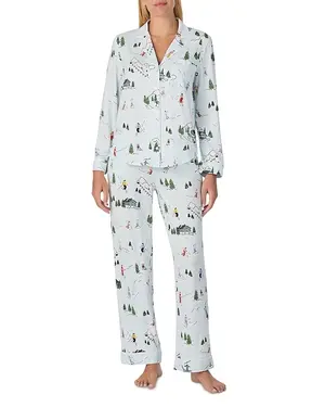 Kate Spade New York Printed Long Pajama Set - Winter Village