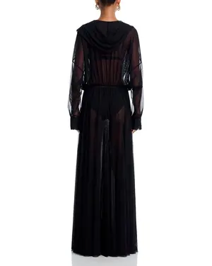 Norma Kamali Hooded Mesh Gown