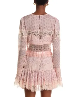 LoveShackFancy Lace Trim Mini Dress