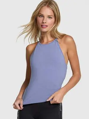 Pink All-day Cotton™ High-neck Tank - Blue