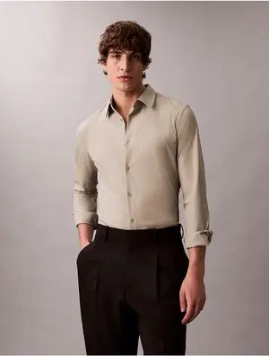 Calvin Klein Tech Stretch Slim Button-down Shirt - Forest Fog