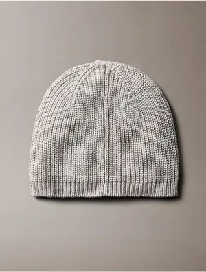 Calvin Klein Metallic Knit Beanie - Grey
