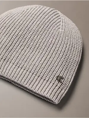 Calvin Klein Metallic Knit Beanie - Grey