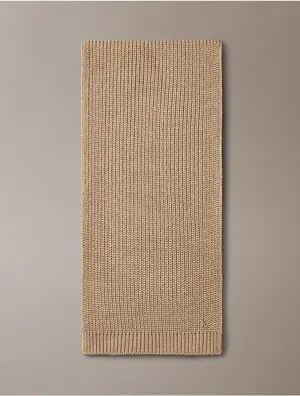 Calvin Klein Metallic Knit Scarf Timeless Camel