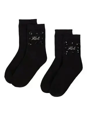 Karl Lagerfeld Logo Ankle Socks - Black