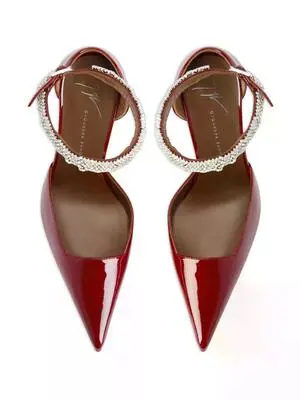 GIUSEPPE ZANOTTI 105mm Elenie Crystal-embellished Pumps - Red