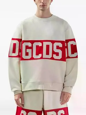 Gcds Logo Stripe Sweater - Neutrals