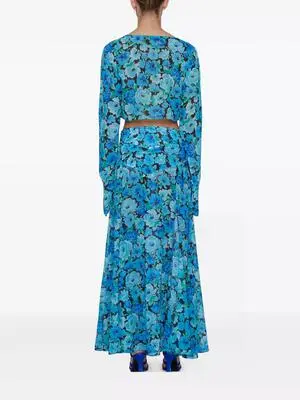 Remain Birger Christensen Floral Print Midi Skirt