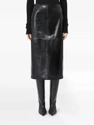 Max Mara Panelled Leather Skirt