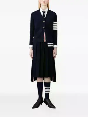 Thom Browne Thom Browne V-Neck Cardigan With Signature Stripes Blue