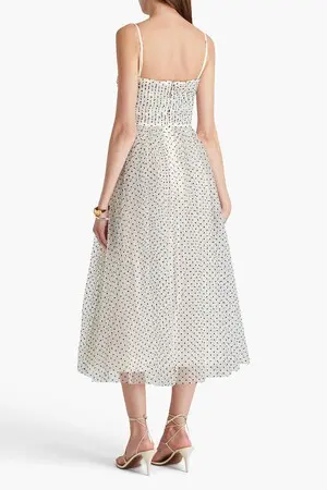 Zimmermann Strapless Flocked Tulle Midi Dress