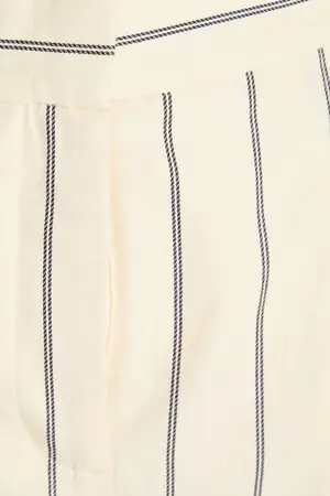 Zimmermann Pleated Pinstriped Tapered Linen-blend Pants