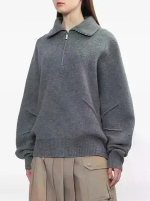 Helmut Lang Zip-collar Sweater - Grey