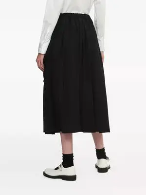 Comme Des Garçons Pleated Midi Skirt - Black