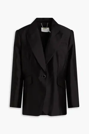 Zimmermann Wool And Silk-blend Satin Blazer