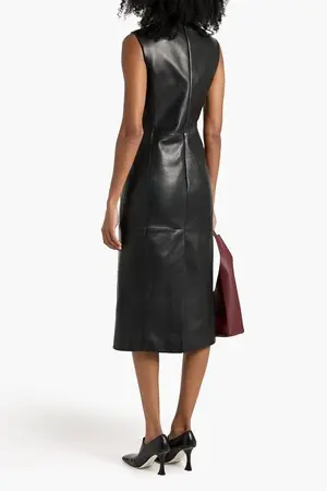 Veronica De Piante Grace Leather Midi Dress