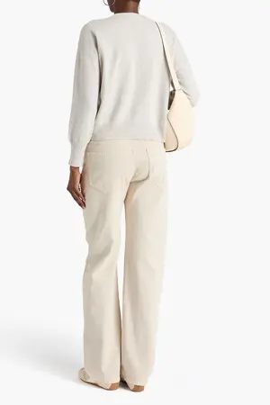 Brunello Cucinelli High-rise Wide-leg Jeans - Ecru