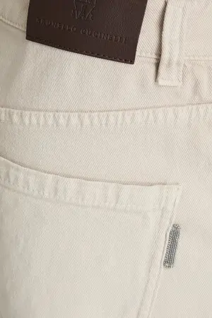 Brunello Cucinelli High-rise Wide-leg Jeans - Ecru