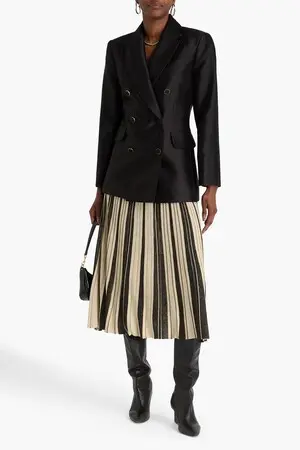 Zimmermann Double-breasted Wool And Silk-blend Gabardine Tuxedo Jacket